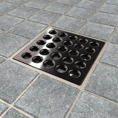 Ebbe E4407 Square Shower Drain Grate, Oil Rubbed Bronze