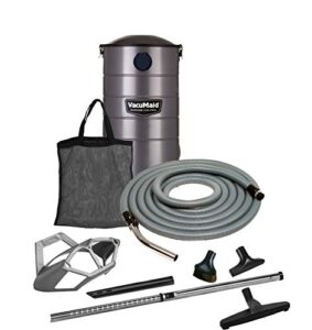 vacumaid gv50pro wall mounted garage and car vacuum with 50 ft. hose and tools.