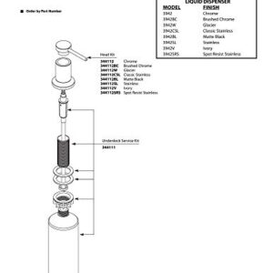 Moen Spot Resist Stainless Deck Mounted Kitchen Lotion or Soap Dispenser with Above the Sink Refillable Bottle, 3942SRS