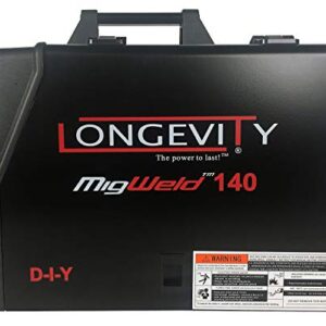 LONGEVITY Migweld 140-140 Amp Mig Welder Capable Of Flux-Core And Aluminum Gas Shielded Welding 110v