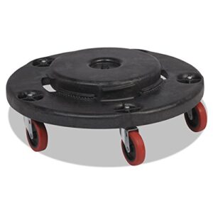 rubbermaid commercial brute quiet dolly, 250lb cap, 18 1/4 dia. x 6 5/8h, black