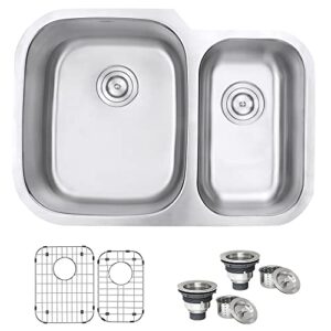 ruvati 29-inch undermount 60/40 double bowl 16 gauge stainless steel kitchen sink - rvm4500