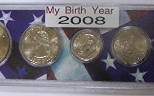 2008-5 Coin Birth Year Set in American Flag Holder Uncirculated