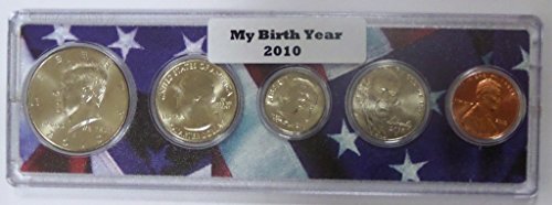 2010-5 Coin Birth Year Set in American Flag Holder Collection Seller Uncirculated