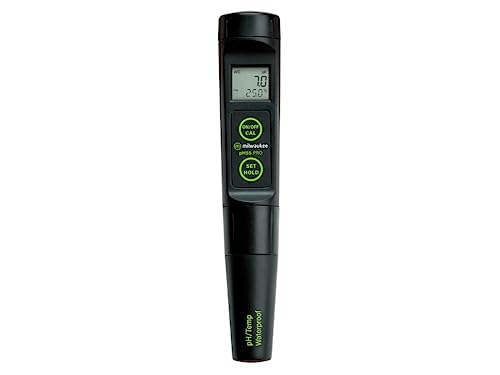 Milwaukee Instruments PH55 pH Waterproof Dual Level Temperature Meter, Pocket-Size, -2.0 DegreeC to 16.0 DegreeC Temperature Range, 0.1pH Resolution, 38 mm Diameter