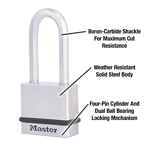 Master Lock M530XQLH Magnum Solid Steel Keyed Alike Padlocks, 1-3/4 in. Wide, 4 Pack Keyed-Alike