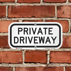 SmartSign "Private Driveway" Sign | 6" x 12" 3M Engineer Grade Reflective Aluminum