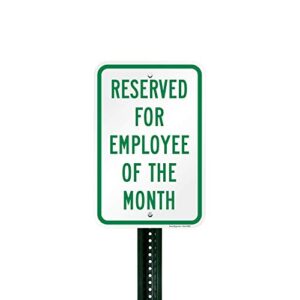 SmartSign - K-7744-P-PE-12x18-D1 "Reserved for Employee of the Month", Parking Sign | 12" x 18" Plastic Green on White