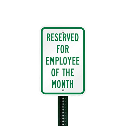 SmartSign - K-7744-P-PE-12x18-D1 "Reserved for Employee of the Month", Parking Sign | 12" x 18" Plastic Green on White