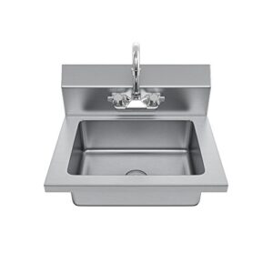 Elkay EHS-18X Hand Sink, 18X15 OA, 14X10X5 Bowl, Faucet, 18 GA 300 Series SS, NSF