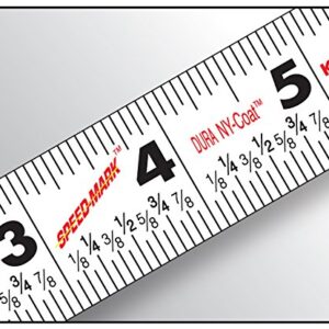 Komelon SM5425 Speed Mark Gripper Acrylic Coated Steel Blade Measuring Tape, 1-Inch X 25Ft , White