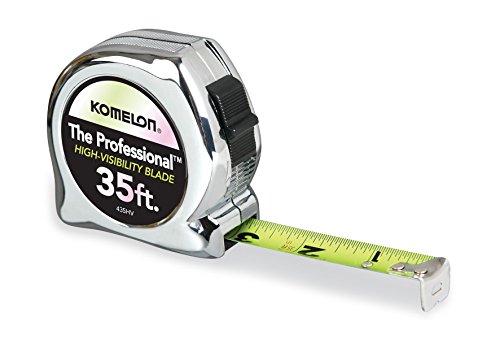 Komelon 435HV High-Visibility Professional Tape Measure, 35-Feet by 1-Inch, Chrome