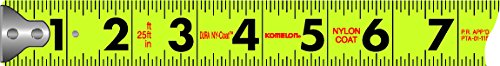 Komelon 435HV High-Visibility Professional Tape Measure, 35-Feet by 1-Inch, Chrome