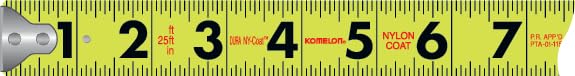 Komelon 435HV High-Visibility Professional Tape Measure, 35-Feet by 1-Inch, Chrome