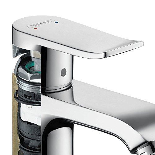 hansgrohe Metris Modern Upgrade Easy Install 1-Handle 1 7-inch Tall Bathroom Sink Faucet in Chrome, 31080001