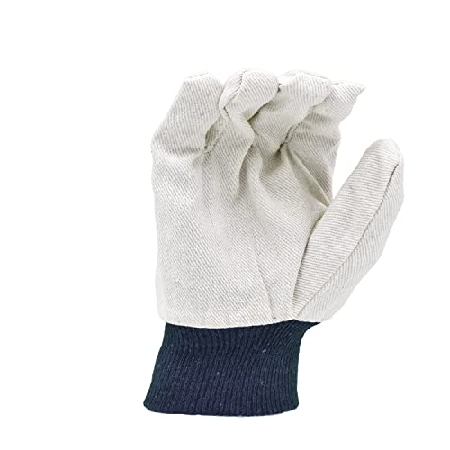 G & F Products 7407L-12 Men's Glove Cotton Canvas Work Gloves, Sold by Dozen, Large, White 12 pairs