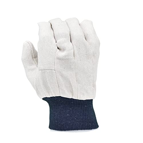 G & F Products 7407L-12 Men's Glove Cotton Canvas Work Gloves, Sold by Dozen, Large, White 12 pairs