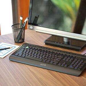 Azio Large Print Keyboard - USB Computer Keyboard with 3 Interchangeable Backlight Colors (KB505U)