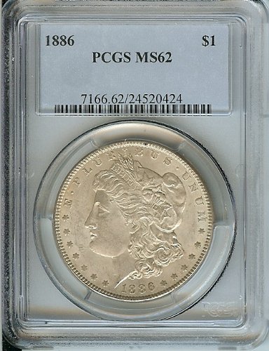 1886 Morgan Silver Dollar PCGS Graded MS62