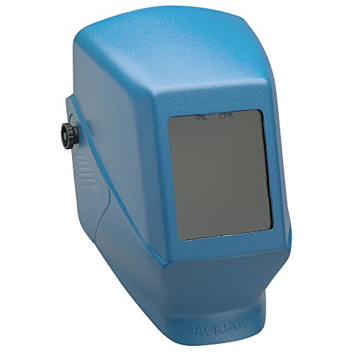 Jackson Safety Lightweight, ADF Adaptable, HSL-100 Passive Welding Helmet with Cover Plate, Shade 10 Polycarbonate Filter, 4.5" W x 5.25" H, Blue, Universal Size (Case of 4), 14976