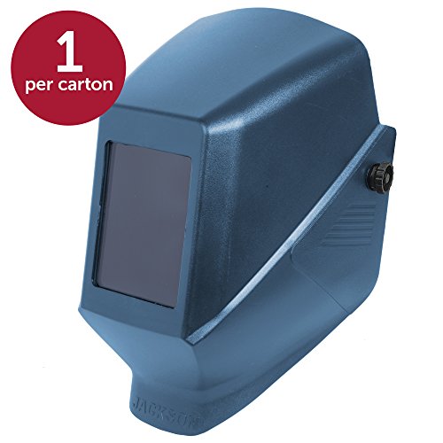 Jackson Safety Lightweight, ADF Adaptable, HSL-100 Passive Welding Helmet with Cover Plate, Shade 10 Polycarbonate Filter, 4.5" W x 5.25" H, Blue, Universal Size (Case of 4), 14976