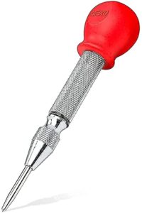 neiko 02638a 5-inch automatic center punch for metal, adjustable impact spring loaded center punch tool, spring punch, center punch spring loaded, auto center punch