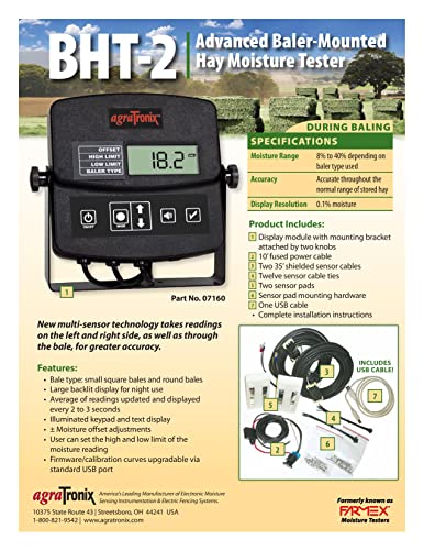 Agratronix BHT-2 Advanced Baler-Mounted Hay Moisture Tester