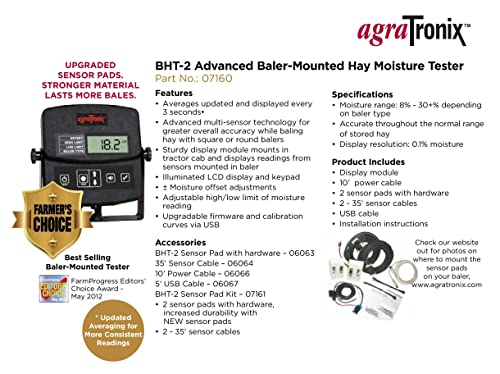 Agratronix BHT-2 Advanced Baler-Mounted Hay Moisture Tester