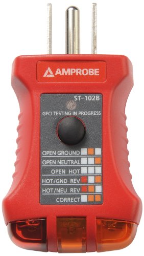 Amprobe ST-102B Socket Tester with GFCI, Red