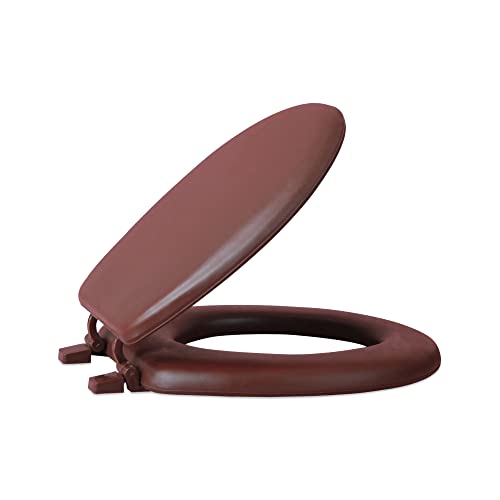 Soft Standard Vinyl Toilet Seat, Chocolate - 17 Inch Soft Vinyl Cover with Comfort Foam Cushioning - Fits All Standard Size Fixtures - Easy to Install Fantasia by Achim Home Decor