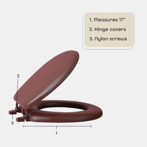 Soft Standard Vinyl Toilet Seat, Chocolate - 17 Inch Soft Vinyl Cover with Comfort Foam Cushioning - Fits All Standard Size Fixtures - Easy to Install Fantasia by Achim Home Decor