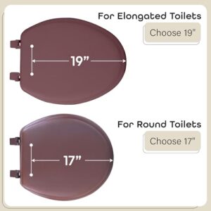 Soft Standard Vinyl Toilet Seat, Chocolate - 17 Inch Soft Vinyl Cover with Comfort Foam Cushioning - Fits All Standard Size Fixtures - Easy to Install Fantasia by Achim Home Decor