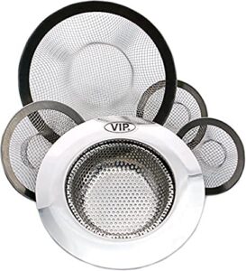 stainless steel sink strainer set- 5 pieces, fits most kitchen sinks, bathroom sinks,shower drains