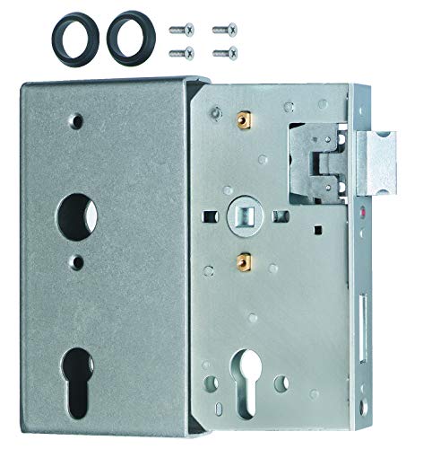 Gah-Alberts 417031 Lock Casing Raw Steel with Galvanised Lock Backset 60 mm Spacing 72 mm Depth 30 mm