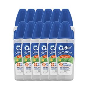 cutter skinsations insect repellent (12 pack), mosquito repellent, repels mosquitos, ticks, gnats, fleas, 7% deet, 6 fl ounce (pump spray)