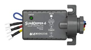 morningstar sunkeeper 6a solar charge controller for 12v batteries, outdoor solar panel controller (ip65), battery controller solar controller 12v, lowest fail rate charge controller for oil industry