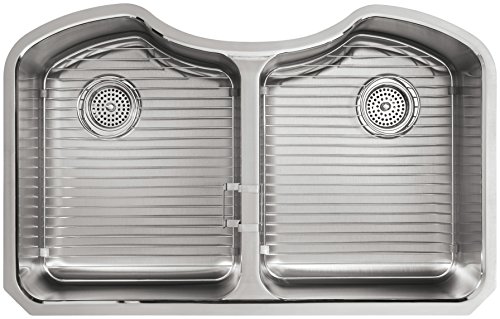 Octave(R) 3843-NA 32" x 20-1/4" x 9-5/16" under-mount double-equal stainless steel Kitchen Sink, 9.31 x 20.25 x 32.00 inches