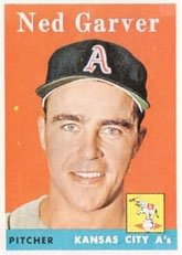 1958 topps regular (baseball) card# 292 ned garver of the kansas city athletics ex condition