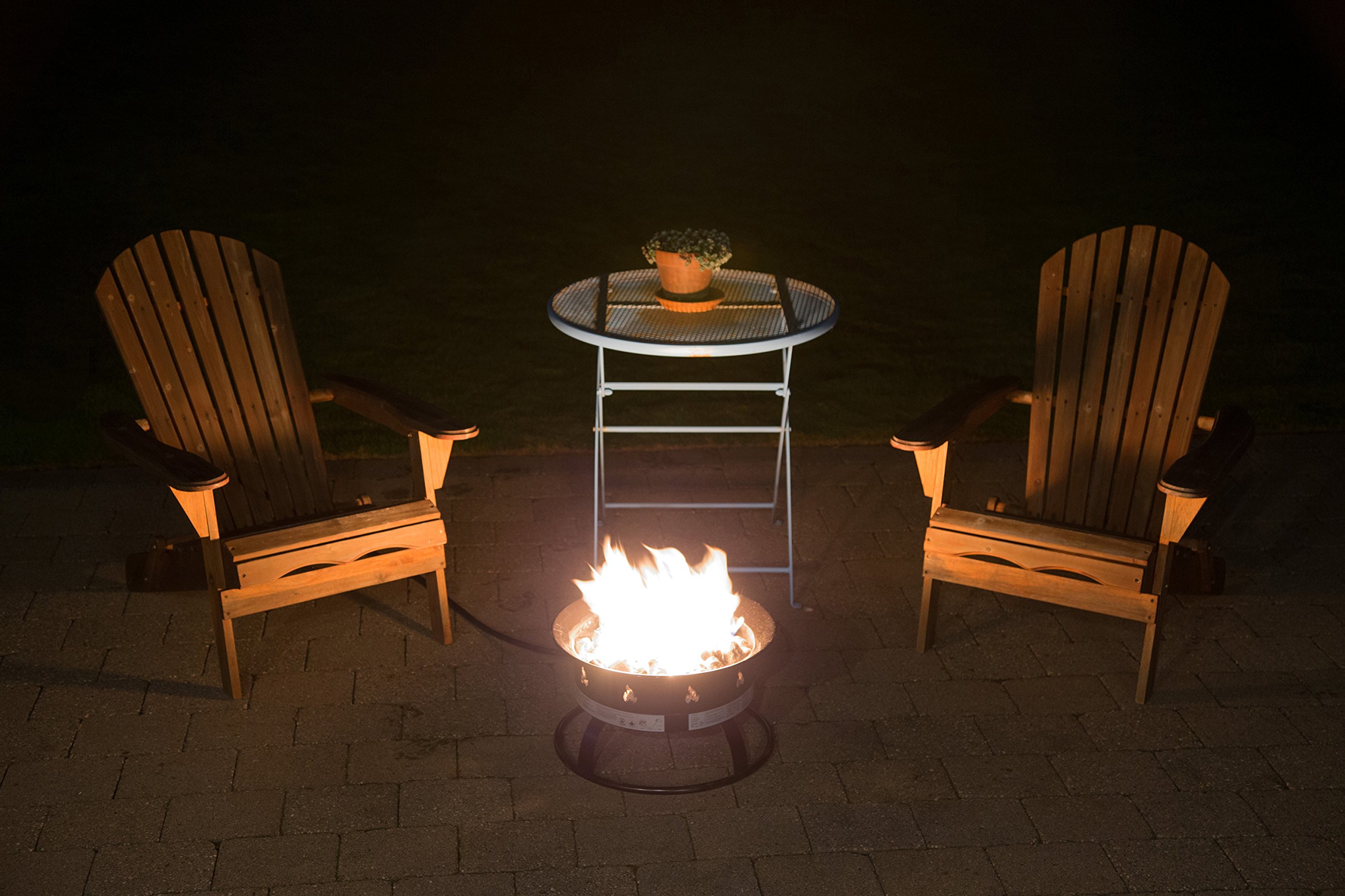 Heininger 5995 58,000 BTU Portable Propane Smokeless Outdoor Gas Fire Pit Black