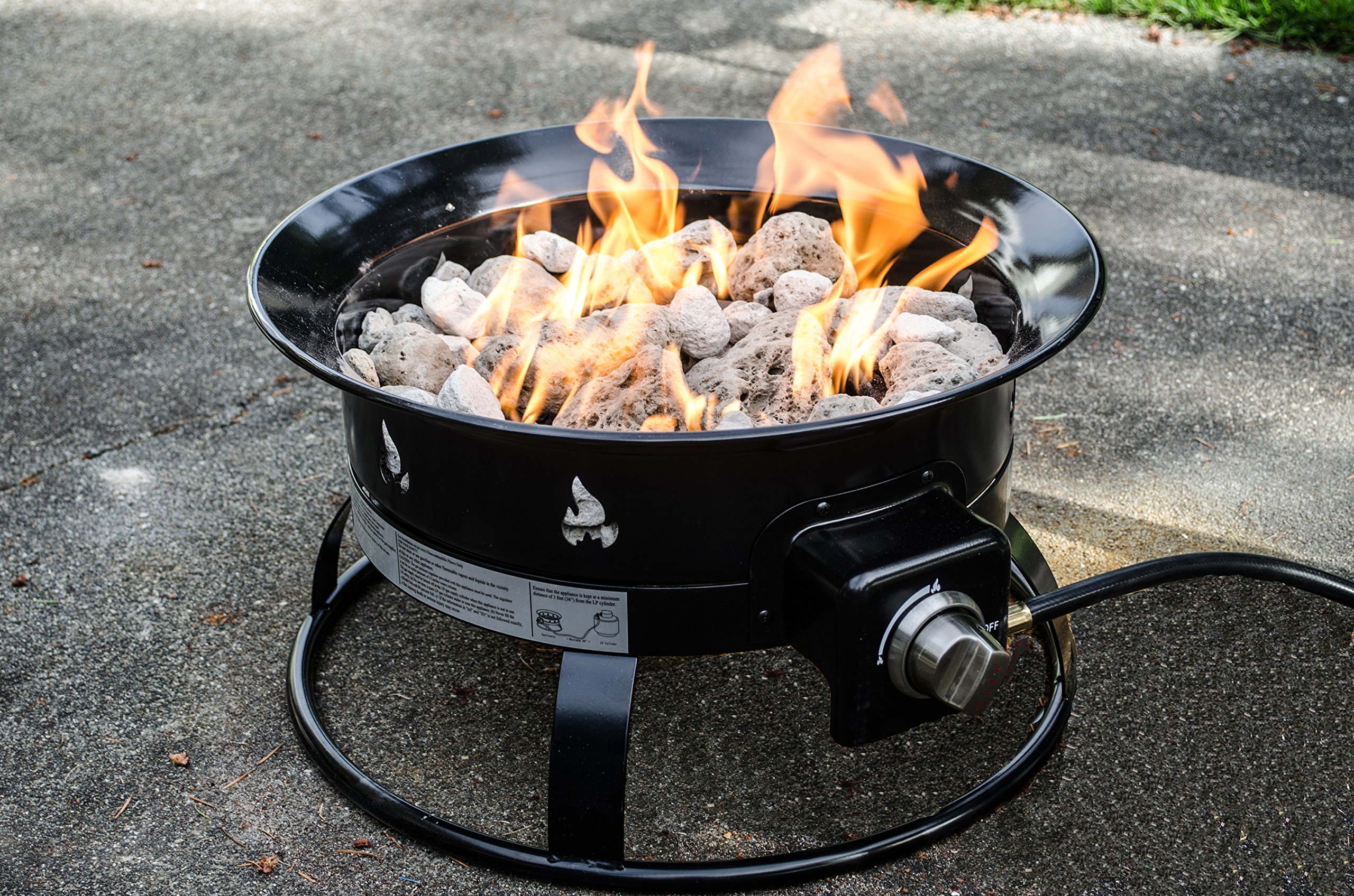 Heininger 5995 58,000 BTU Portable Propane Smokeless Outdoor Gas Fire Pit Black