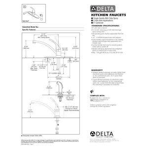 Delta Faucet Foundations Kitchen Faucet with Side Sprayer, Brushed Nickel Kitchen Sink Faucet, Single Handle Kitchen Faucet, Stainless B4410LF-SS