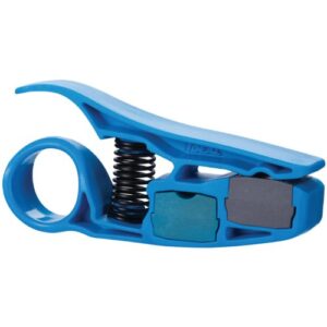 ideal industries, inc. 45-605 preppro coax/utp cable stripper, cable stripping tool for rg-59/rg-59 plenum/rg-6/rg-6 plenum/rg-6 quad/rg-6 quad plenum, blue, 1 coax stripper,gray