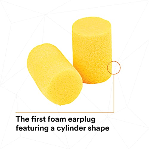 3M Ear Plugs, 200 Pairs/Box, E-A-R Classic 312-1201, Uncorded, Disposable, Foam, NRR 29, For Drilling, Grinding, Machining, Sawing, Sanding, Welding, 1 Pair/Poly Bag Yellow