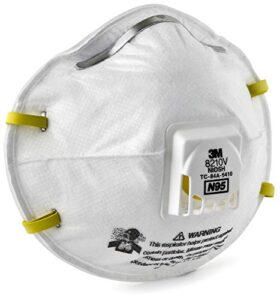 3m 8210v particulate respirator with cool flow valve, grinding, sanding, sawing, sweeping, woodworking, dust, 10/box