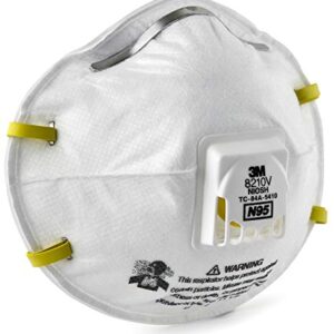 3M 8210V Particulate Respirator with Cool Flow Valve, Grinding, Sanding, Sawing, Sweeping, Woodworking, Dust, 10/Box