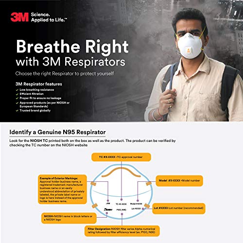 3M 8210V Particulate Respirator with Cool Flow Valve, Grinding, Sanding, Sawing, Sweeping, Woodworking, Dust, 10/Box