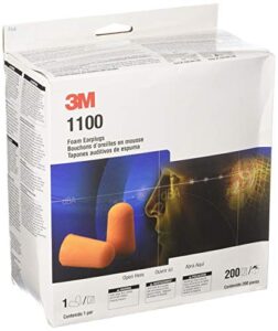 3m 1100 foam ear plugs, 200-pair , orange