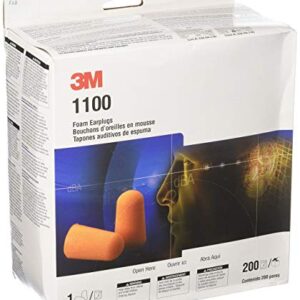 3M 1100 Foam Ear Plugs, 200-Pair , Orange