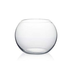 wgv bowl glass vase, diameter 8", height 6", open width 5", (multiple sizes choices) clear bubble planter terrarium fish bowl for wedding event home decor, 1 piece (vbw0008a)