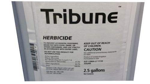 Tribune Herbicide 2.5 gallons contains 37.3% Diquat dibromide same as Reward Herbicide